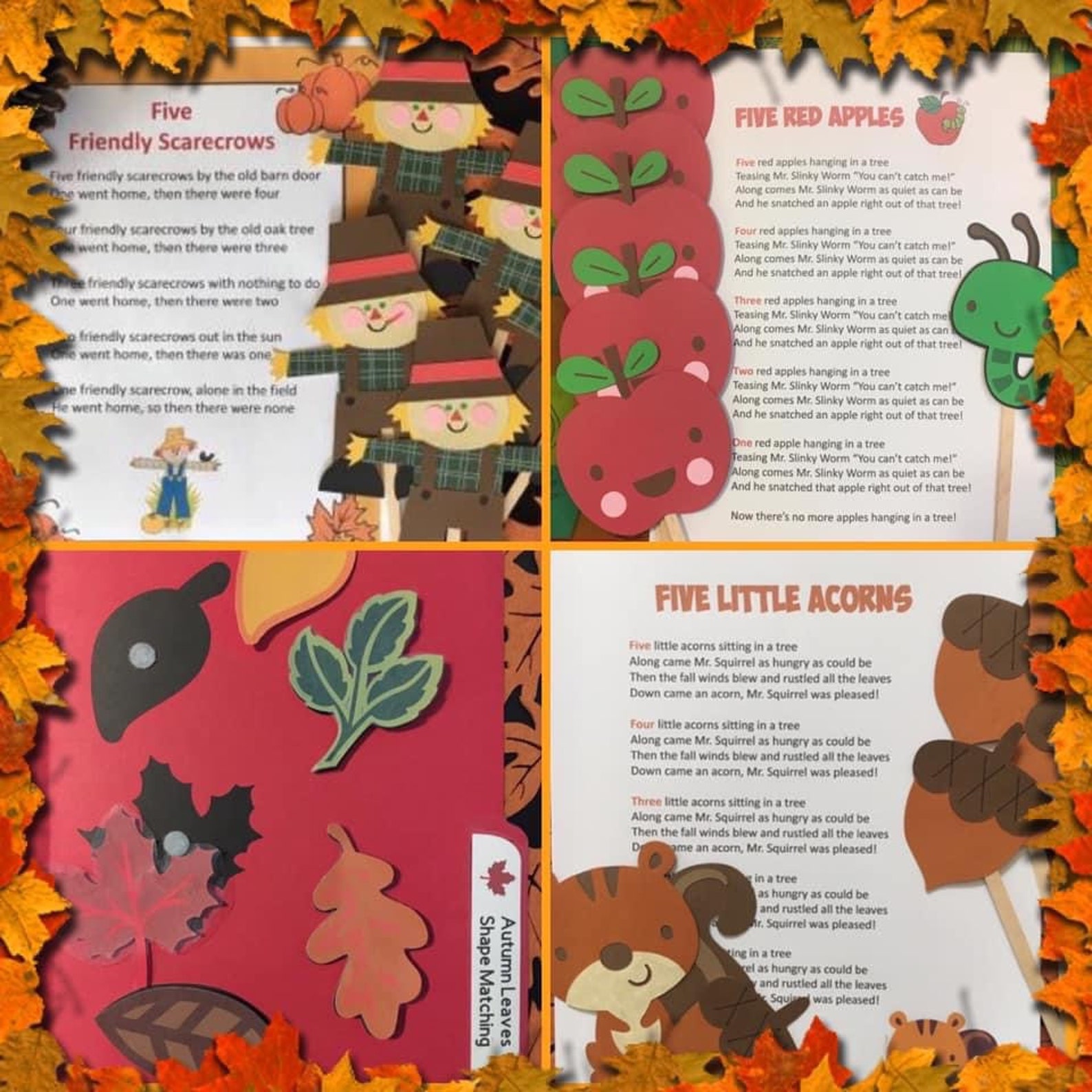 Fall / Autumn Collection Felt / Flannel Board / Puppet Set File Folder ...