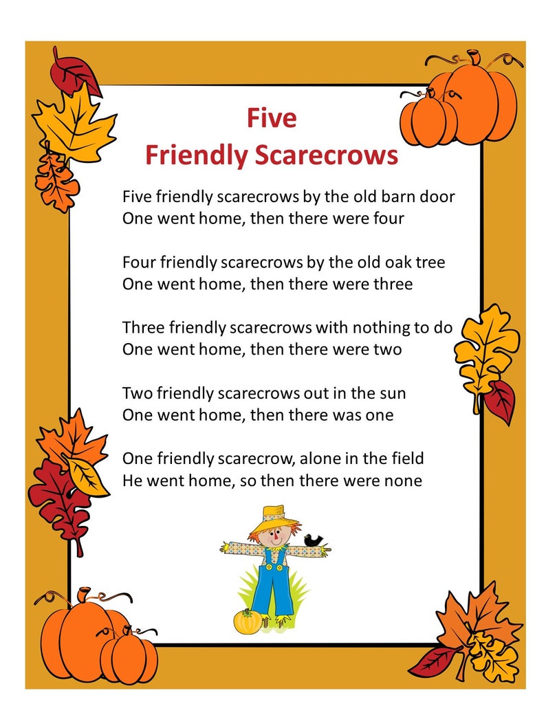 Five Friendly Scarecrows Felt / Flannel Board / Puppet Set for Literacy ...