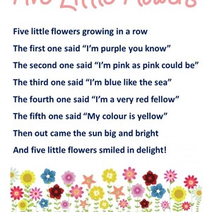 Five Little Flowers Felt / Flannel Board / Puppet Set for Literacy and ...