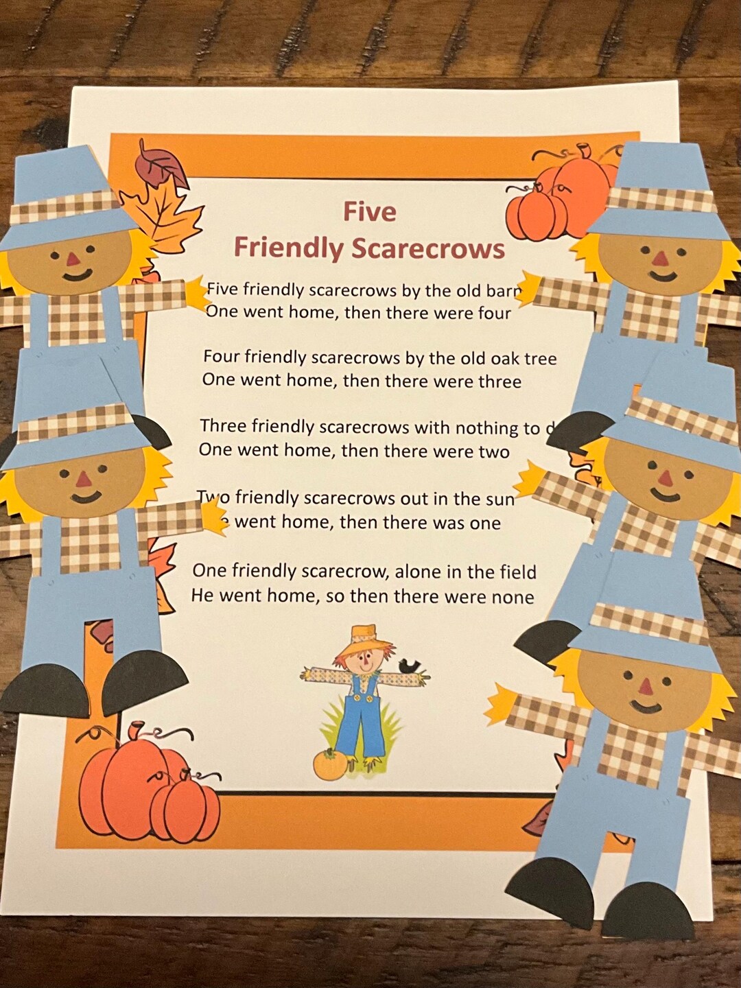 Five Friendly Scarecrows Felt / Flannel Board / Puppet Set for Literacy ...