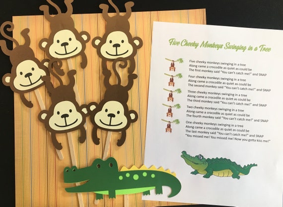 Five Cheeky Monkeys Felt / Flannel Board / Puppet Set | Etsy