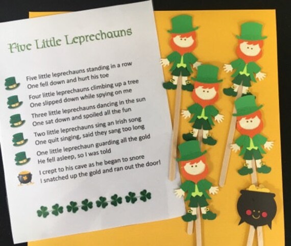 Five Lucky Leprechauns Felt / Flannel Board / Puppet Set | Etsy