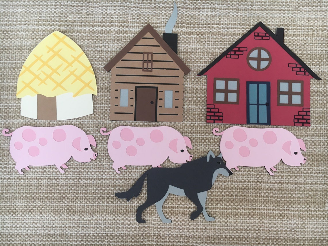Three Little Pigs Felt / Flannel Board / Puppet Set for Literacy and ...