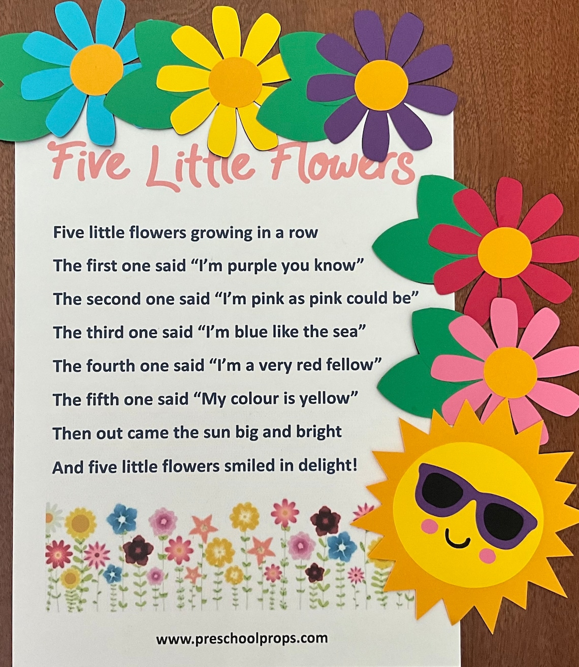Five Little Flowers Felt / Flannel Board / Puppet Set for Literacy and ...