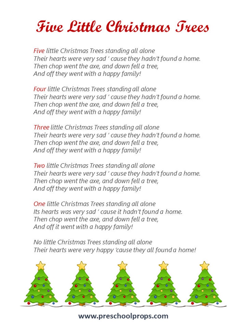 Five Little Christmas Trees Felt / Flannel Board / Puppet Set for ...