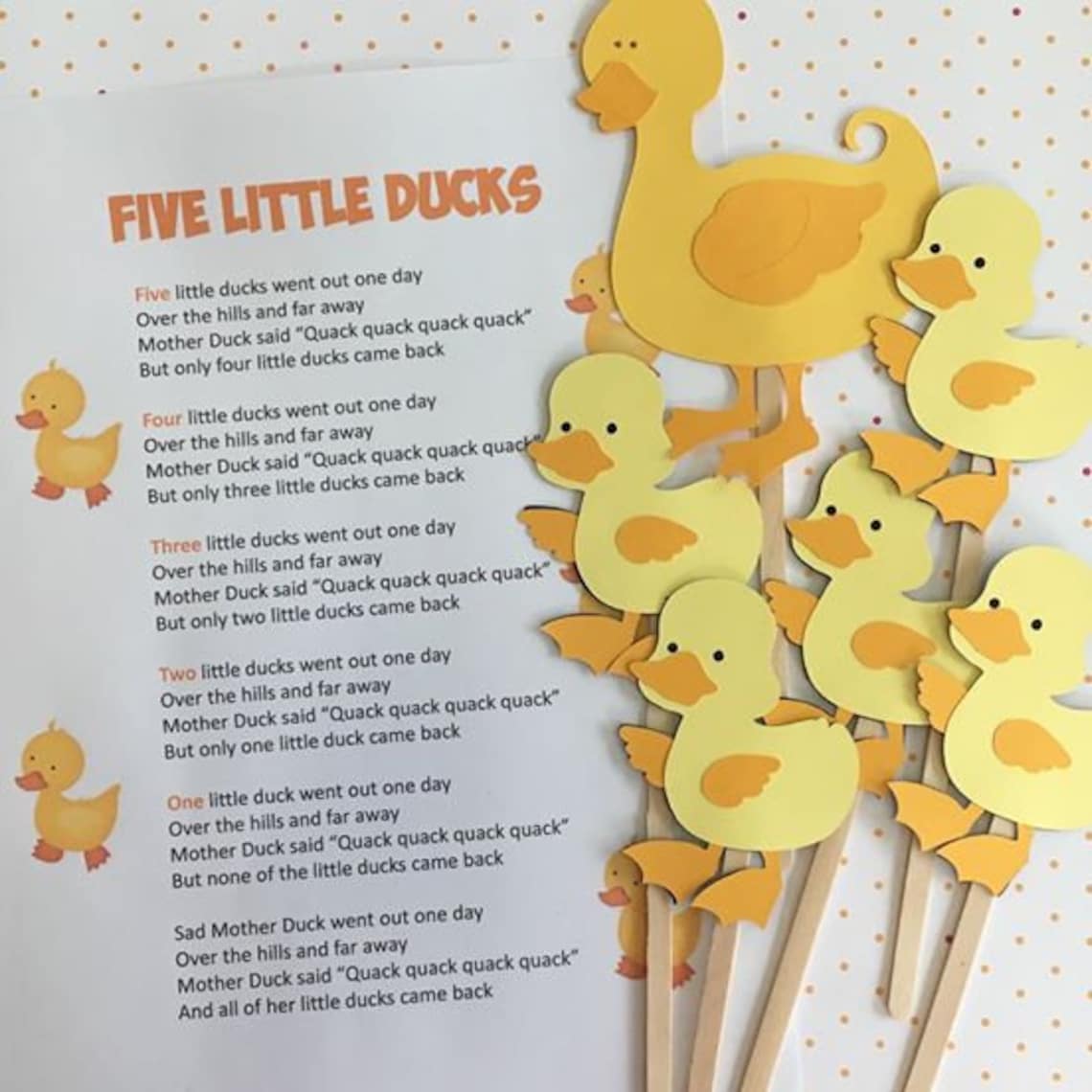 Five Little Ducks Felt / Flannel Board / Puppet Set for Literacy and ...