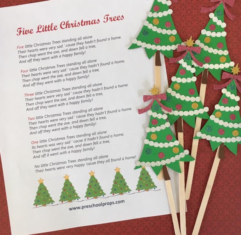 Five Little Christmas Trees Felt / Flannel Board / Puppet Set for ...