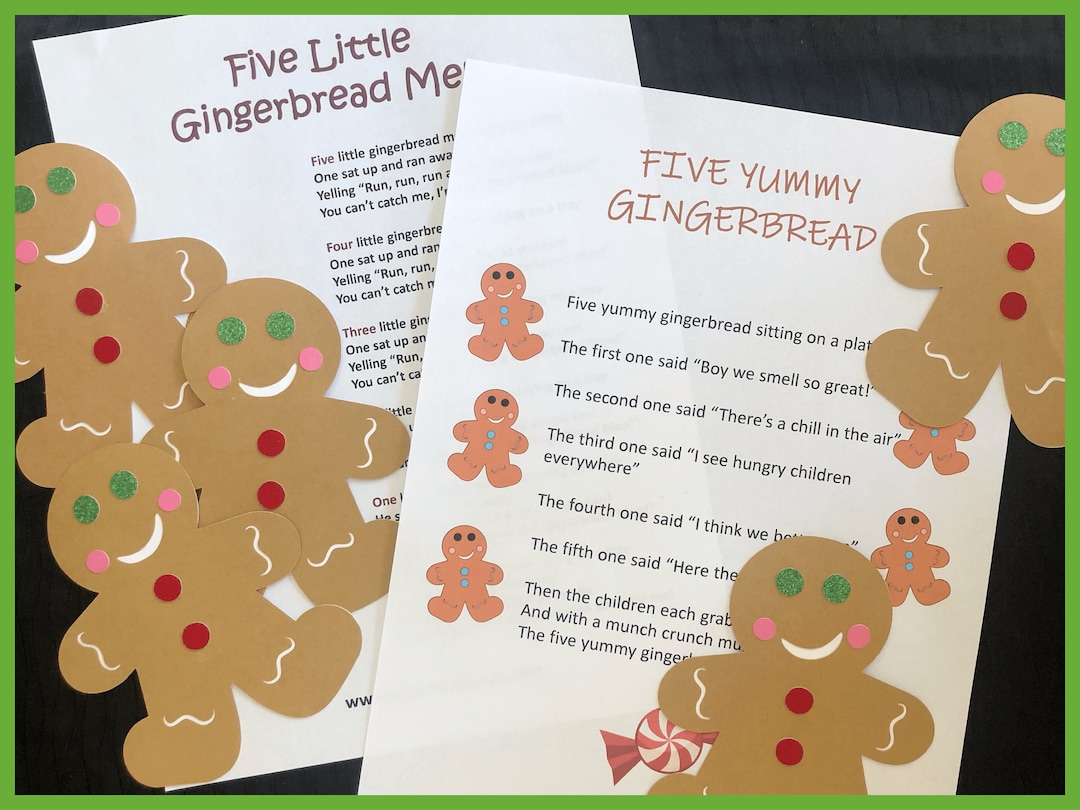 Five Little Gingerbread Men Felt / Flannel Board / Puppet Set for ...