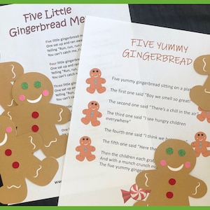 Five Little Gingerbread Men Felt / Flannel Board / Puppet Set for ...