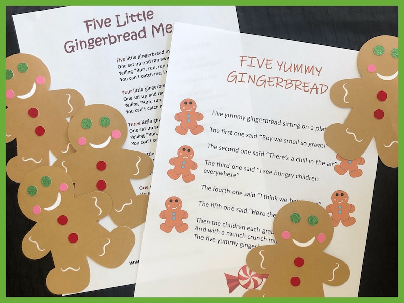 Five Little Gingerbread Men Felt / Flannel Board / Puppet Set for ...