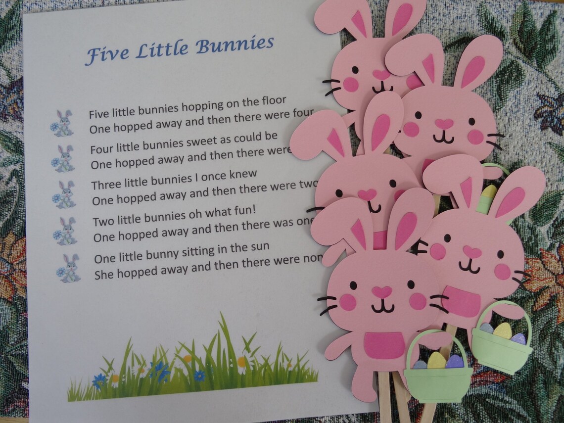 Five Little Bunnies Felt / Flannel Board / Puppet Set for Literacy and ...
