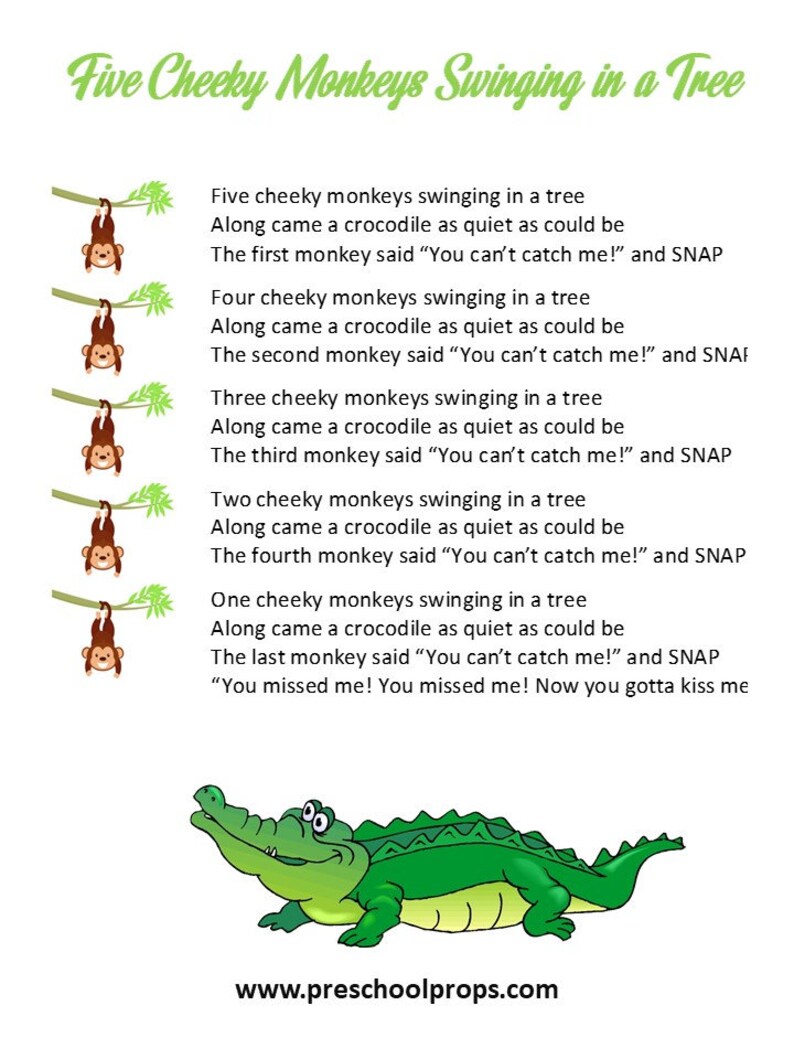 Five Cheeky Monkeys Felt / Flannel Board / Puppet Set for Literacy and ...