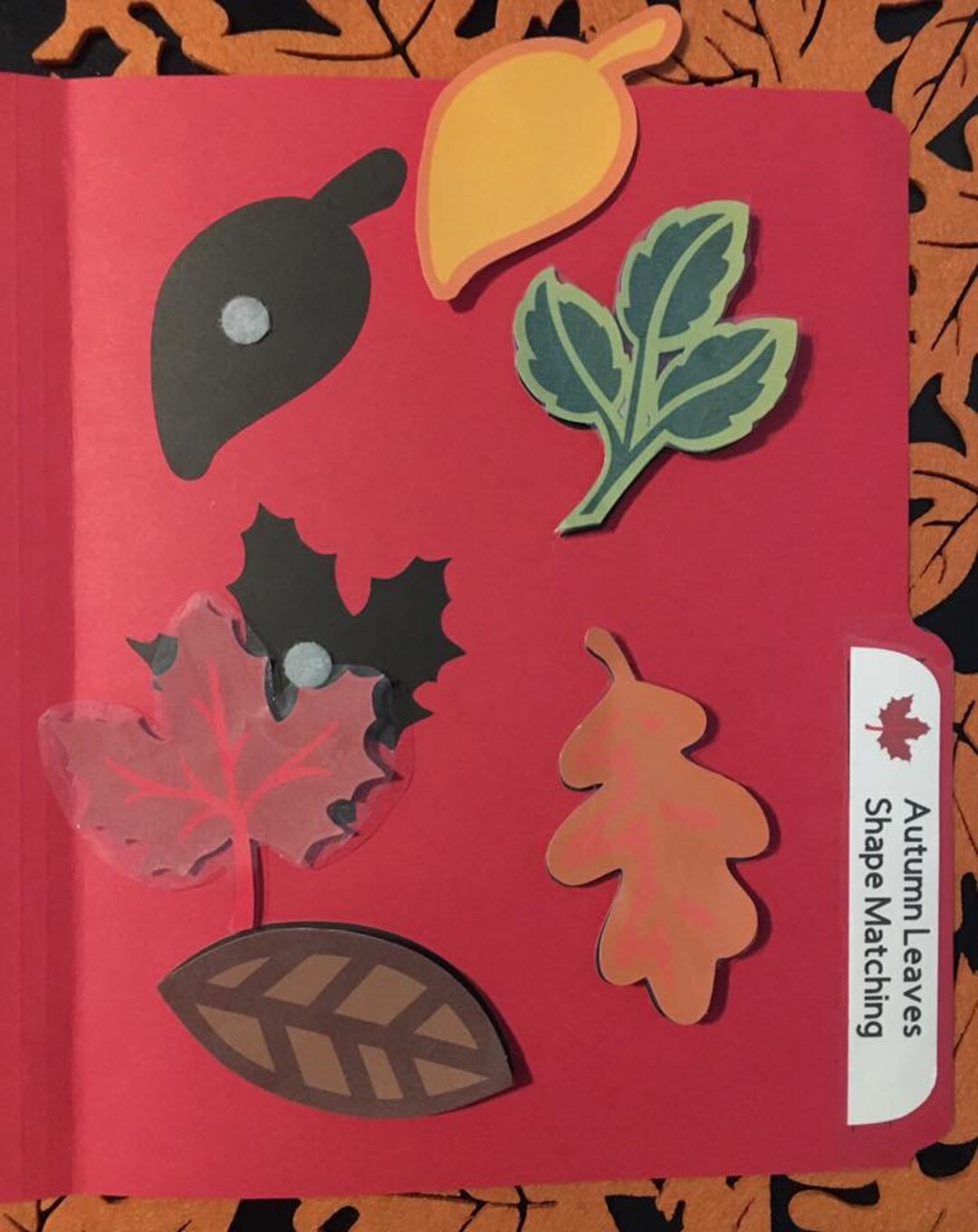 Autumn Leaf Shape Matching Folder - Etsy