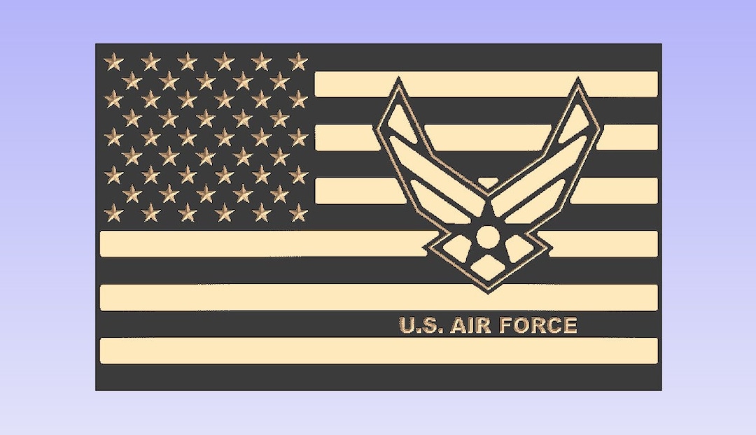 Air Force US Flag USAF Seal Logo Vcarve Svg File for CNC Engraving Dxf ...