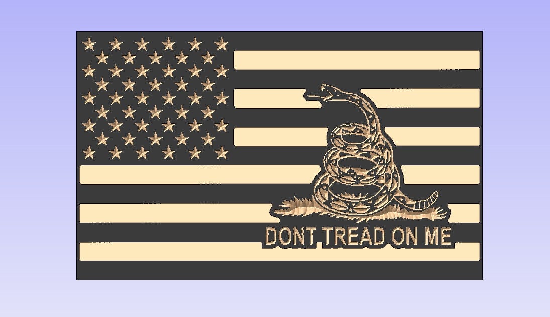 Dont Tread on Me US Flag Logo Vcarve Svg File for CNC Laser Engraving ...