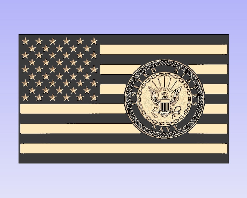 USN US Flag With Navy Seal Logo Vcarve Svg File for CNC Engraving Svg ...