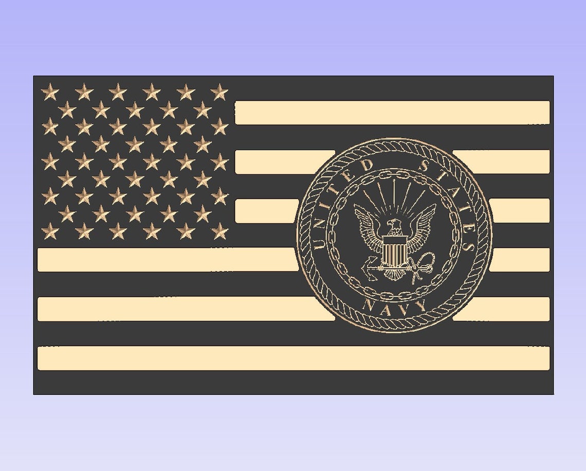 USN US Flag With Navy Seal Logo Vcarve Svg File for CNC Engraving Svg ...