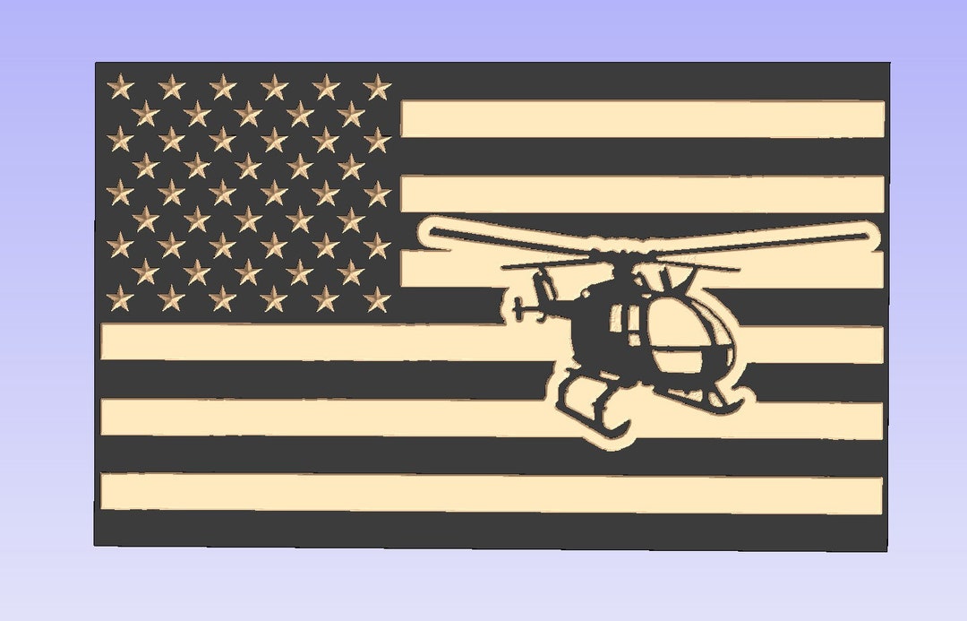 B105 Helo US Flag Helicopter Logo Vcarve Svg File for CNC Laser ...