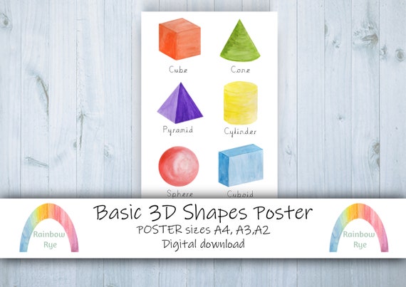 Basic 3D Shapes Poster DIGITAL DOWNLOAD | Etsy