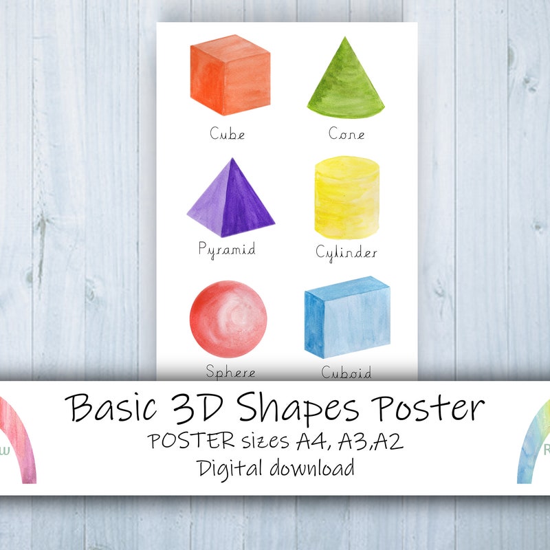 3d Shape Poster - Etsy UK