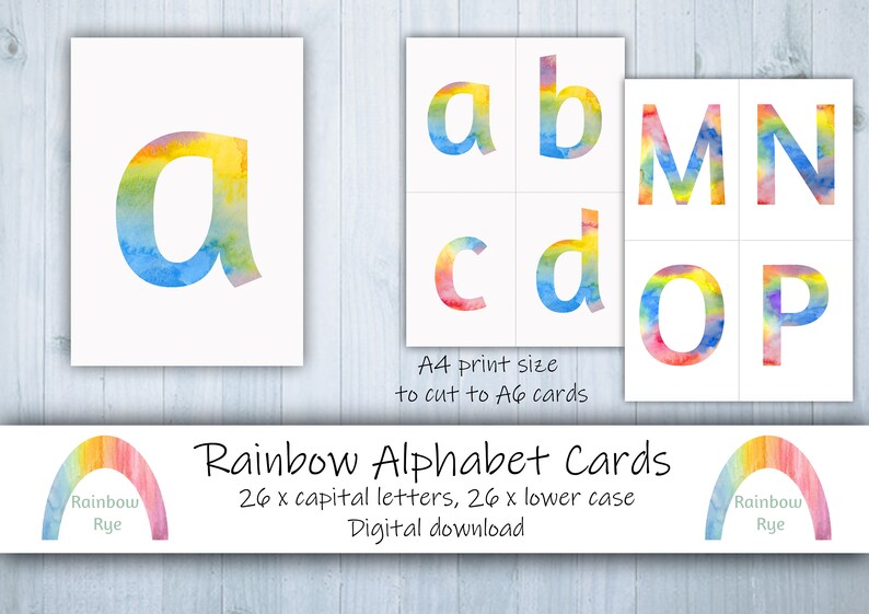 Alphabet Letter Cards DIGITAL DOWNLOAD Flash Cards - Etsy
