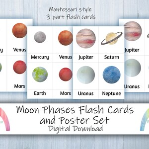 Solar System Set - Flash Cards - 3 Part Cards - Poster - Etsy