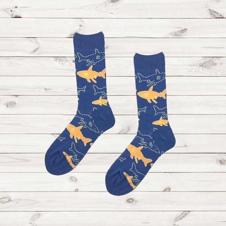 Men Socks Fun Mens Dress Socks Shark Sock Man Women Etsy