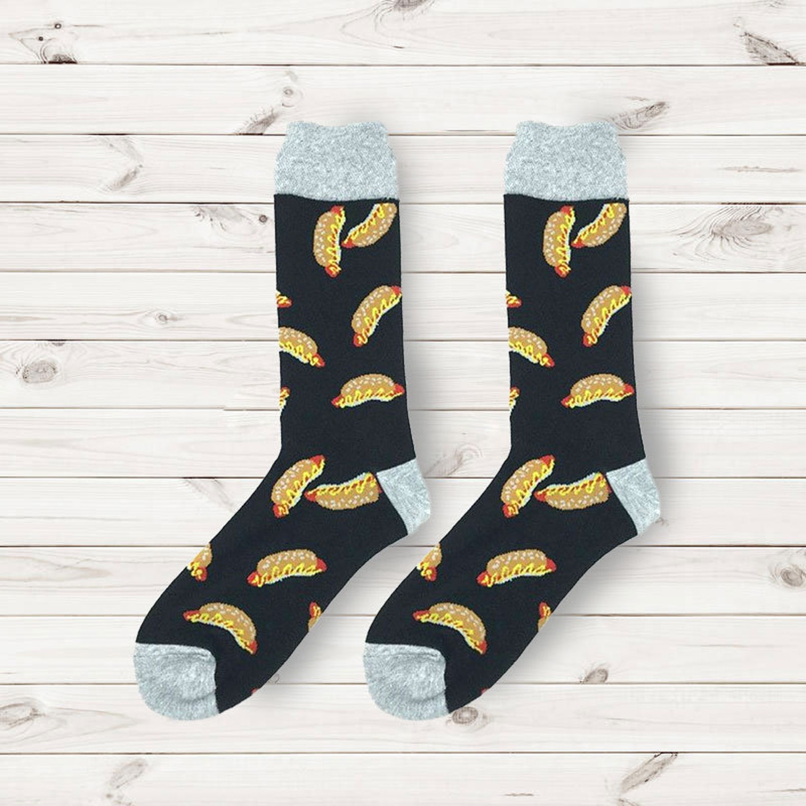 Hot Dog Men Socks, Fun Mens Dress Socks, Mens Gift, Funny Socks ...