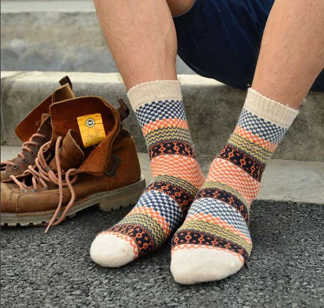 Fun Mens Dress Socks Knit Socks Knitted Socks Unisex Winter - Etsy