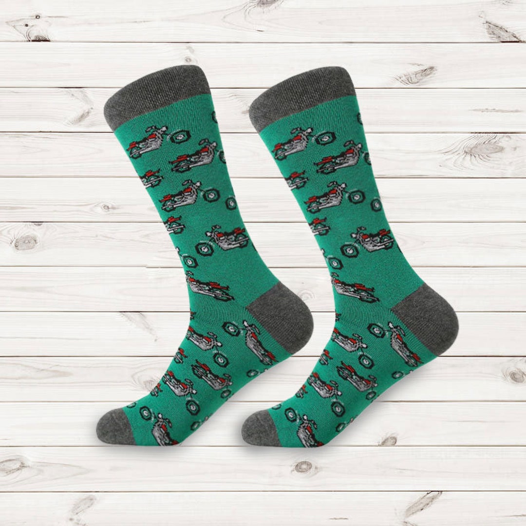 Mens Socks Fun Mens Dress Socks Motorcycle Men Woman Socks Etsy Uk