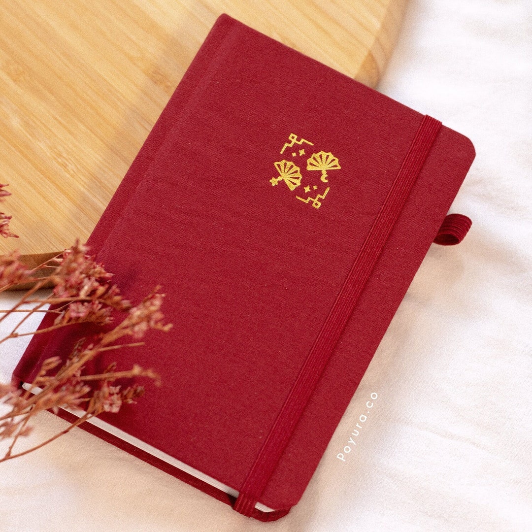 Oriental Fan Bullet Journal 180GSM Dot A6 - Chinese Red Gold Foil ...