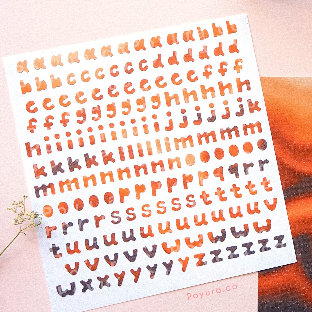 Lowercase Alphabet Deco Sticker Sheet 5 Mm Tiny Letter ABC Sticker Kpop ...