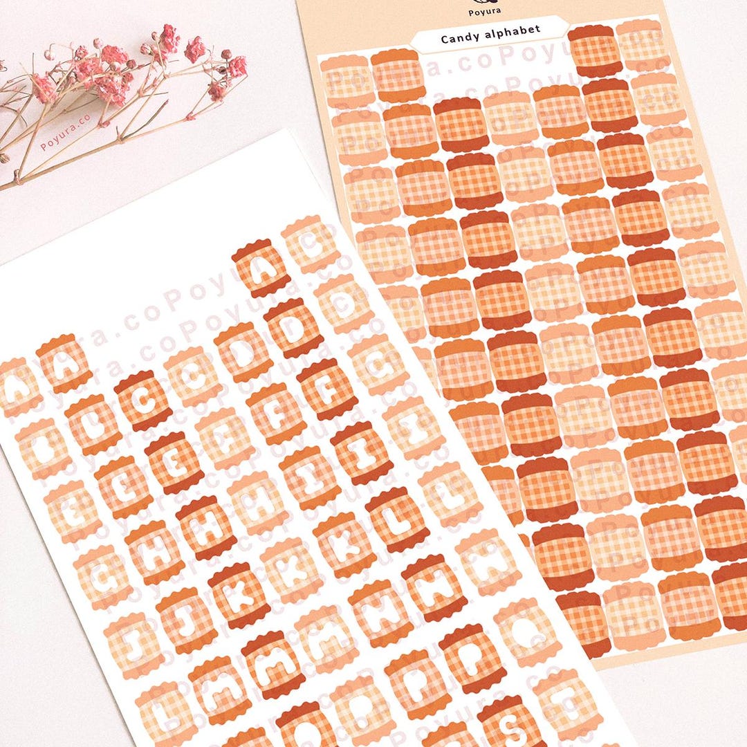 Candy Letter Sticker Sheet, Lemon Mango Banana Birthday Food Snack ...
