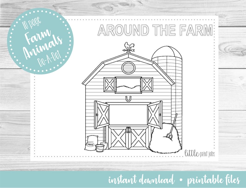 Farm Animals (10 Page) Do A Dot Art Activity Sheets - Etsy