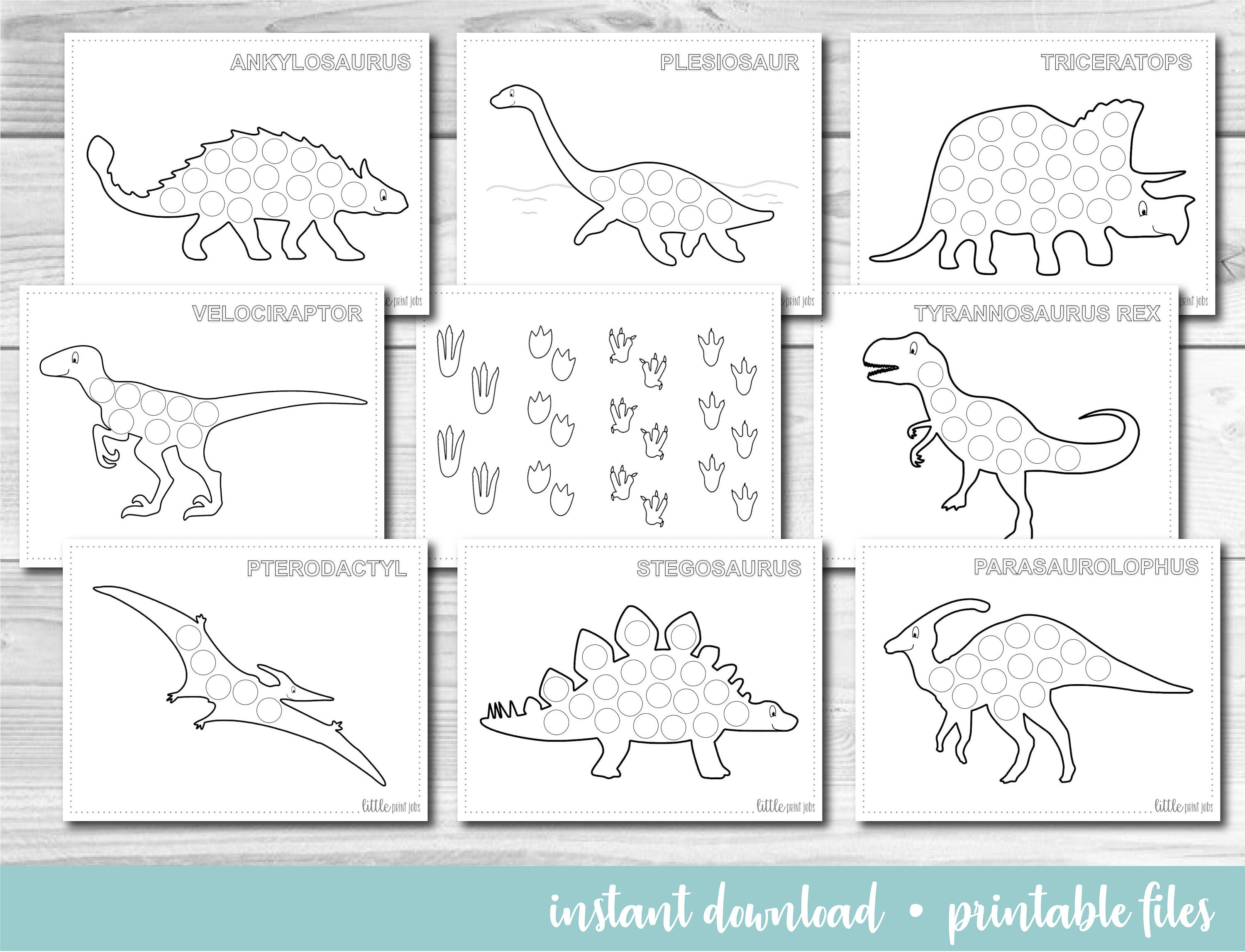 Dinosaur Themed (10 Page) Do A Dot Art Activity Sheets - Etsy