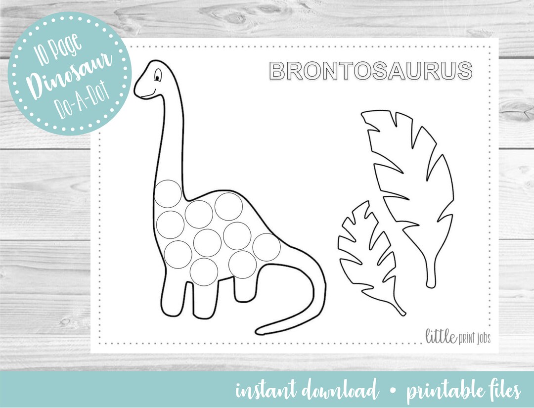 Dinosaur Themed (10 Page) Do A Dot Art Activity Sheets - Etsy
