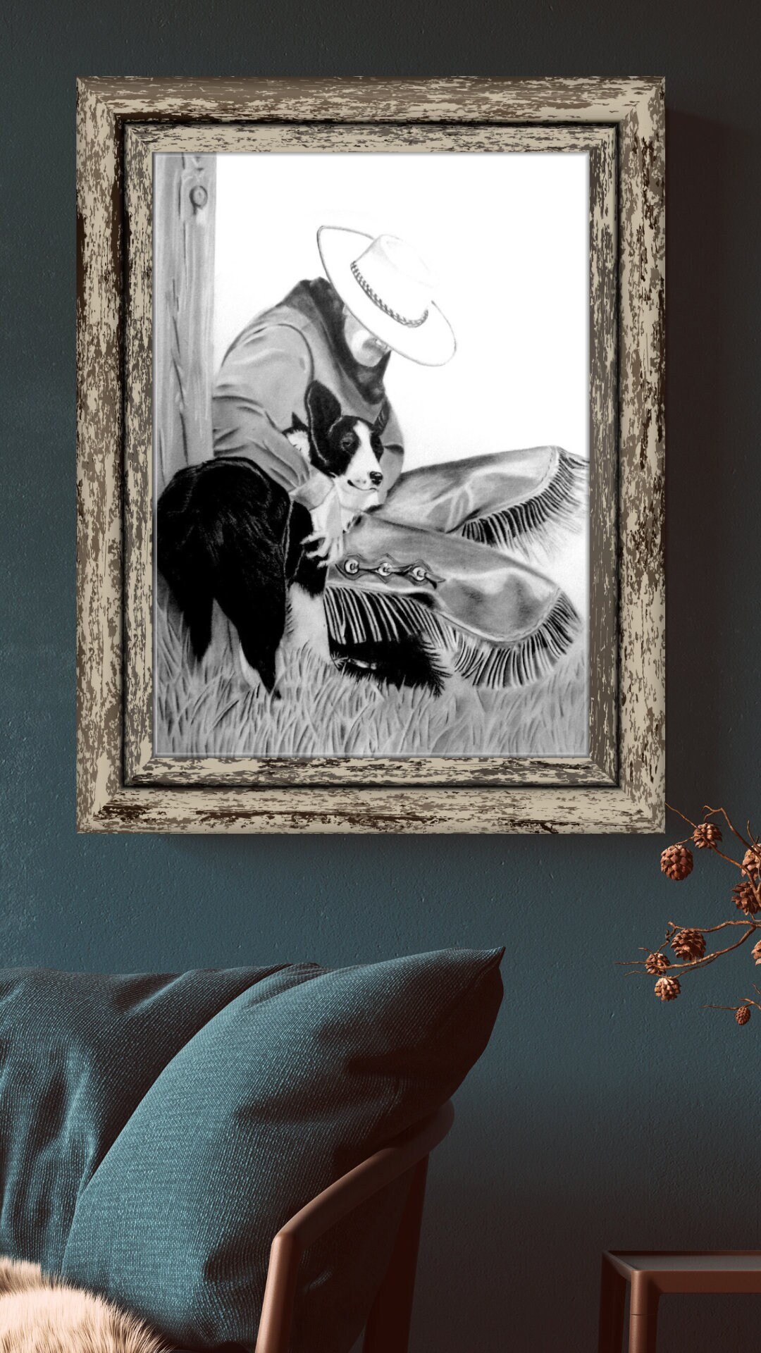 Rustic Cowboy, Man's Best Friend, Ranch Home Decor for You Cowboy - Etsy