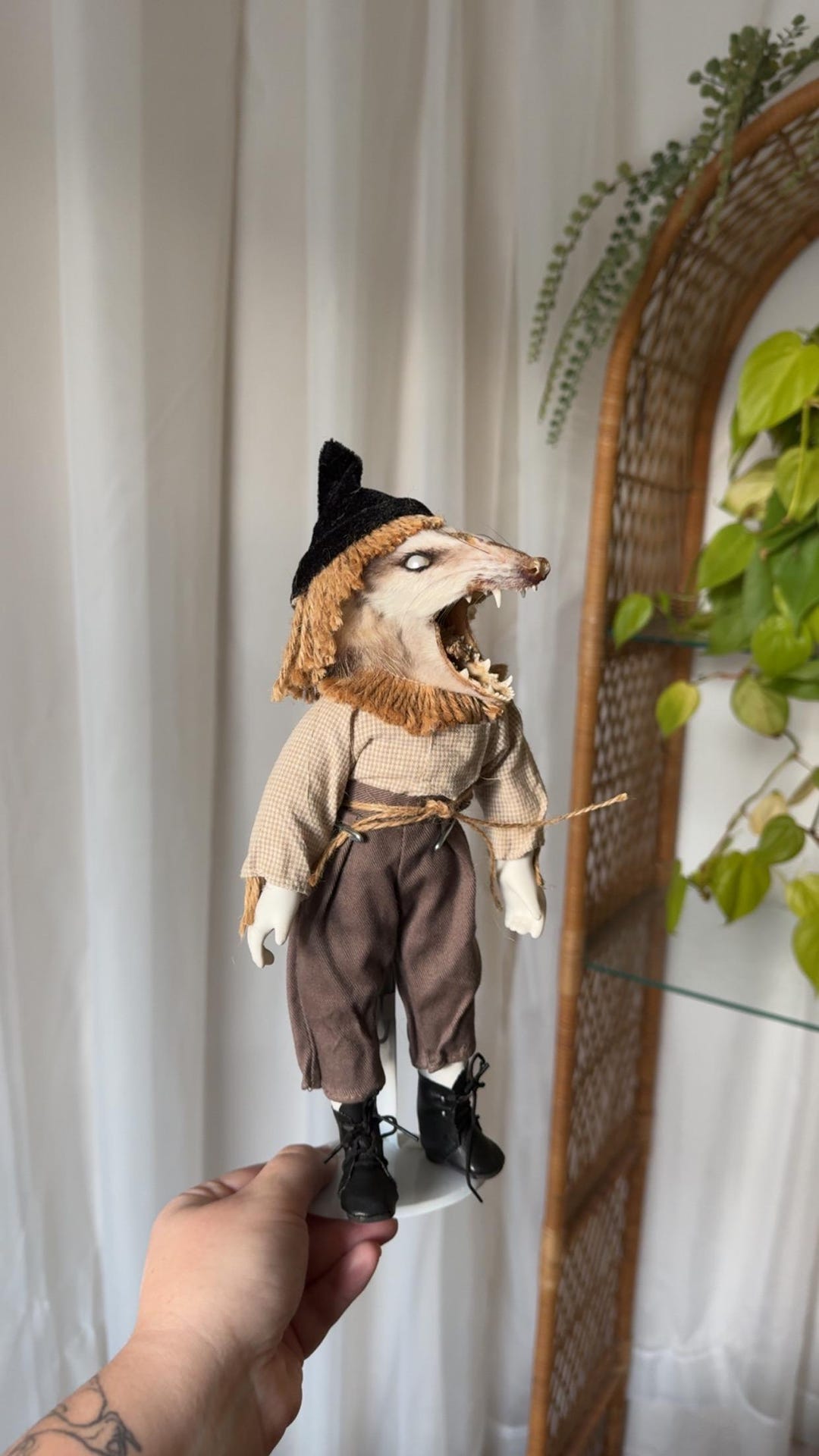 Mini Angry Opossum Scarecrow Doll - Etsy