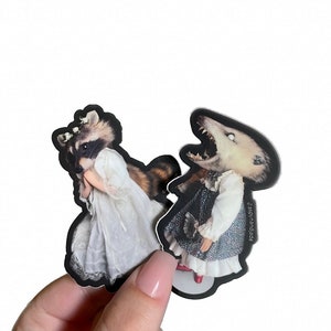 Sticker BUNDLE of 2 Praying Raccoon Angry Opossum Oddity Raccoon ...