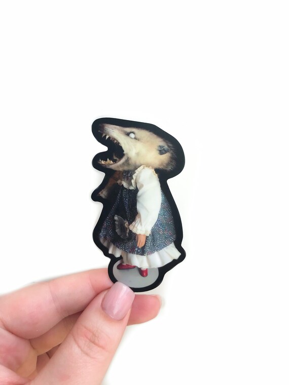 Sticker angry little opossum oddity sticker weird | Etsy