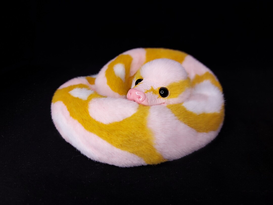 Mustard Pink Python With White Spots. OOAK Realistic Movable Snake Toy ...