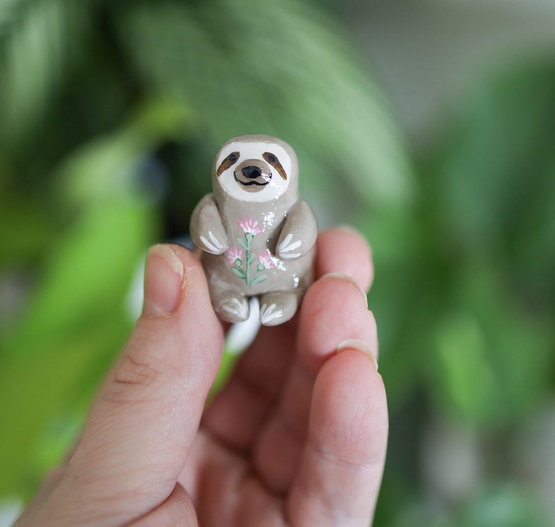Little Clay Pocket Sloth, Sloth Gift, Sloth Decor, Sloth Art - Etsy