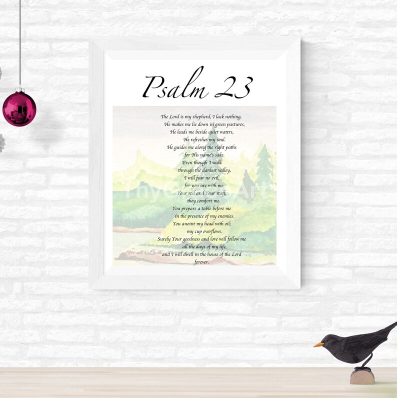Psalm 23 Bible Verse Print Digital Bible Verse Art Print Bible Art ...