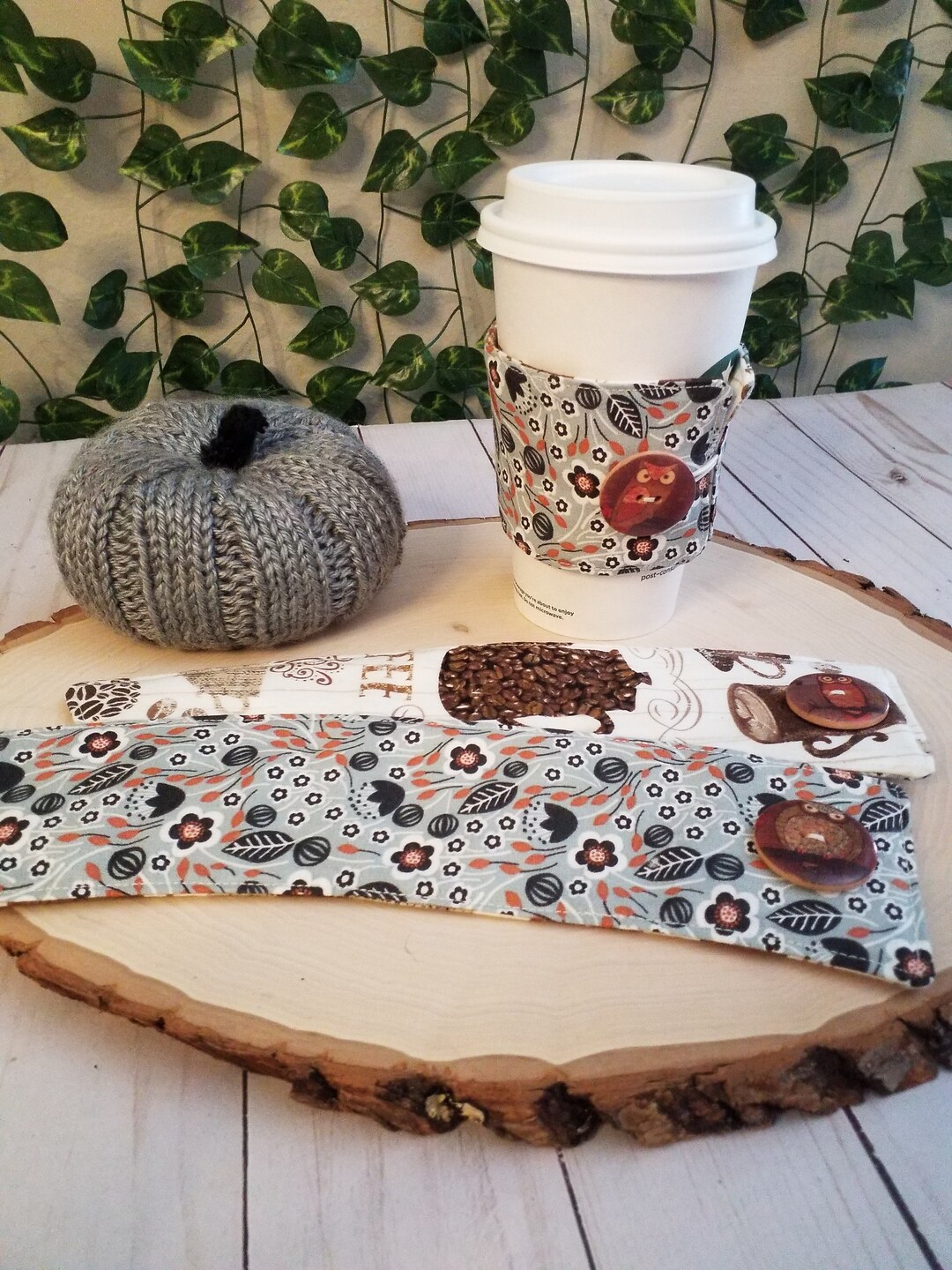 Coffee Cup Cozy | Cup Cozy | Fall Cup Cozy | Fabric Cup Cozy | Fabric ...