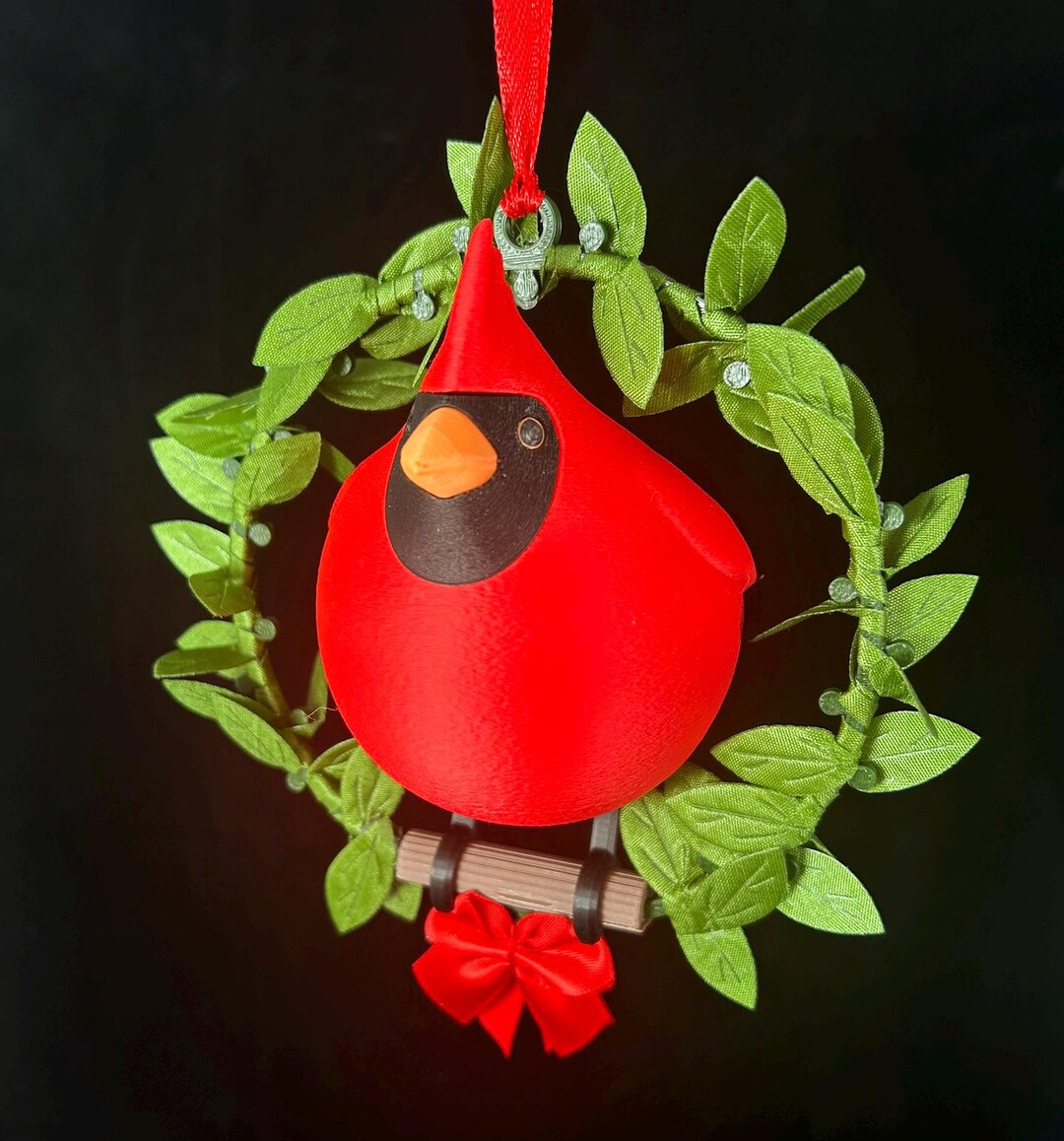 3d-printed CARDINAL With Stand (+ Holiday Wreath) – Perfect Holiday ...