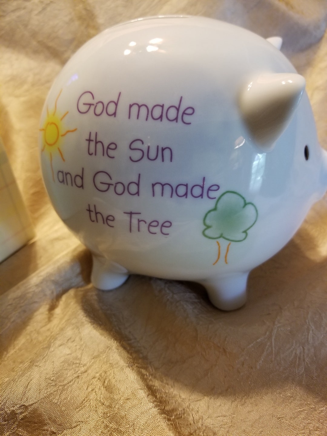 Vintage Porcelain Piggy Bank With Poem; God Made Me Bank - Etsy