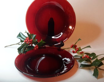Ruby Red Plates - Etsy