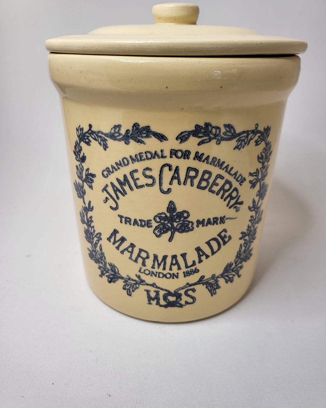 Large Antique James Carberry Marmalade Crock With Lid - Etsy
