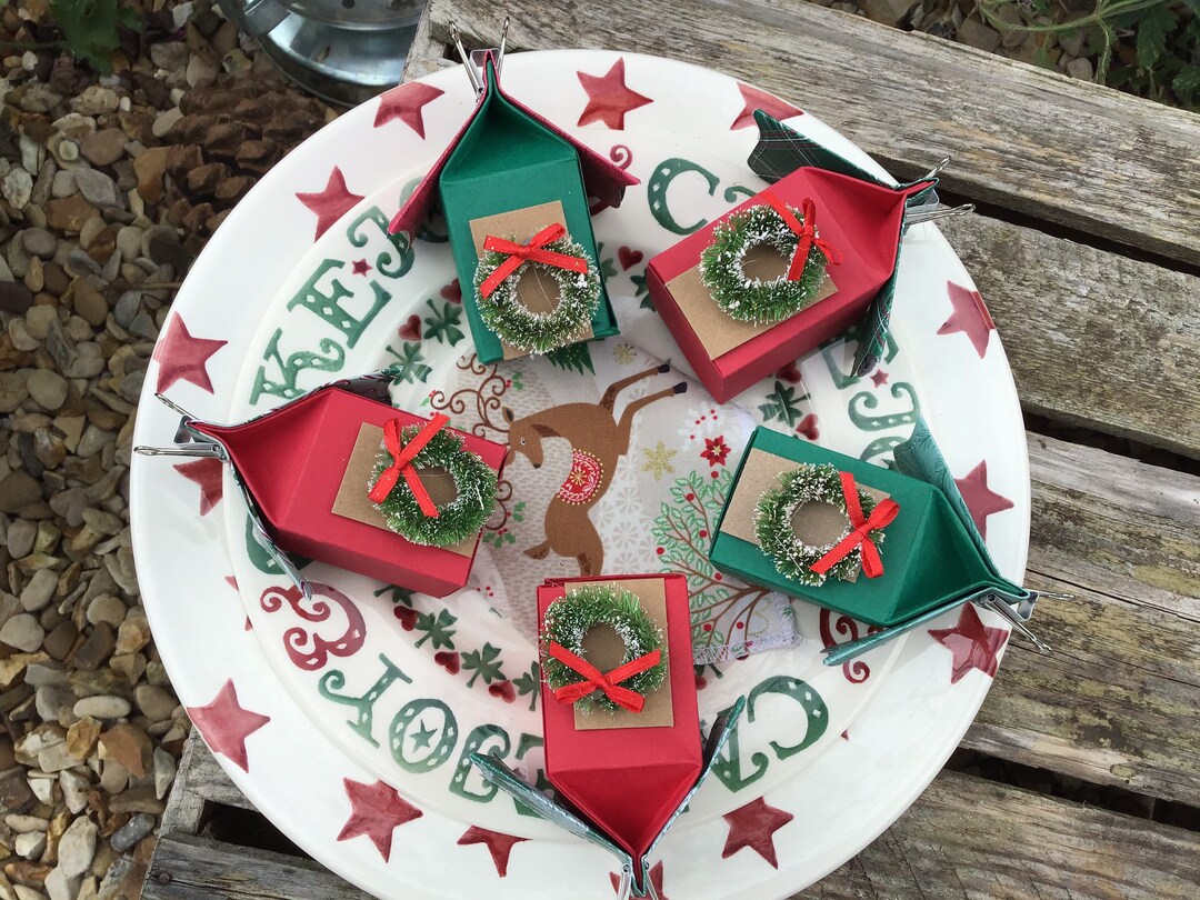 Christmas Houses, Table Favours, Christmas Treat Box, Christmas Table ...
