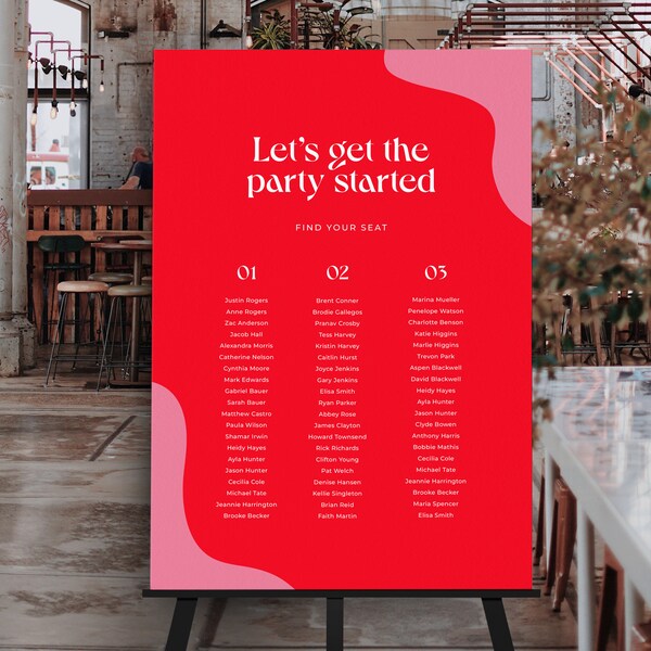 Colorful Seating Chart - Etsy